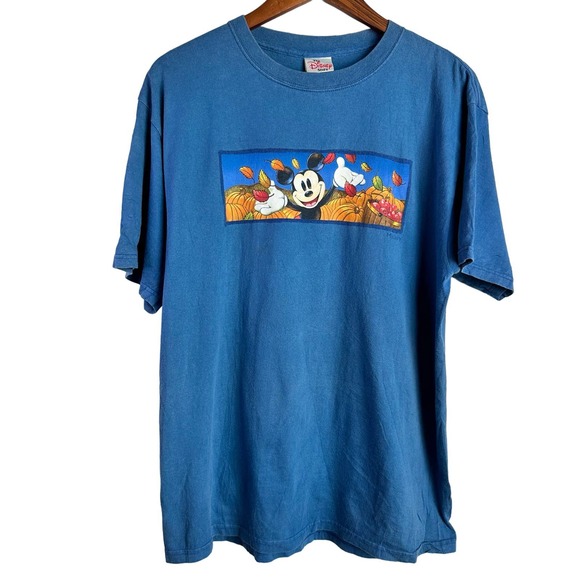 Disney | Shirts | 9s Disney Store Mickey Mouse Fall Leaves Pumpkins ...